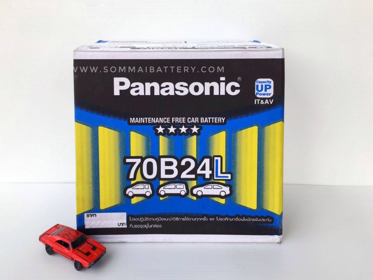 แบตเตอรี่รถยนต์ Panasonic 70B24L 52 ah 1,850฿ ส่งฟรีถึงบ้าน รูดบัตรถึงที่
